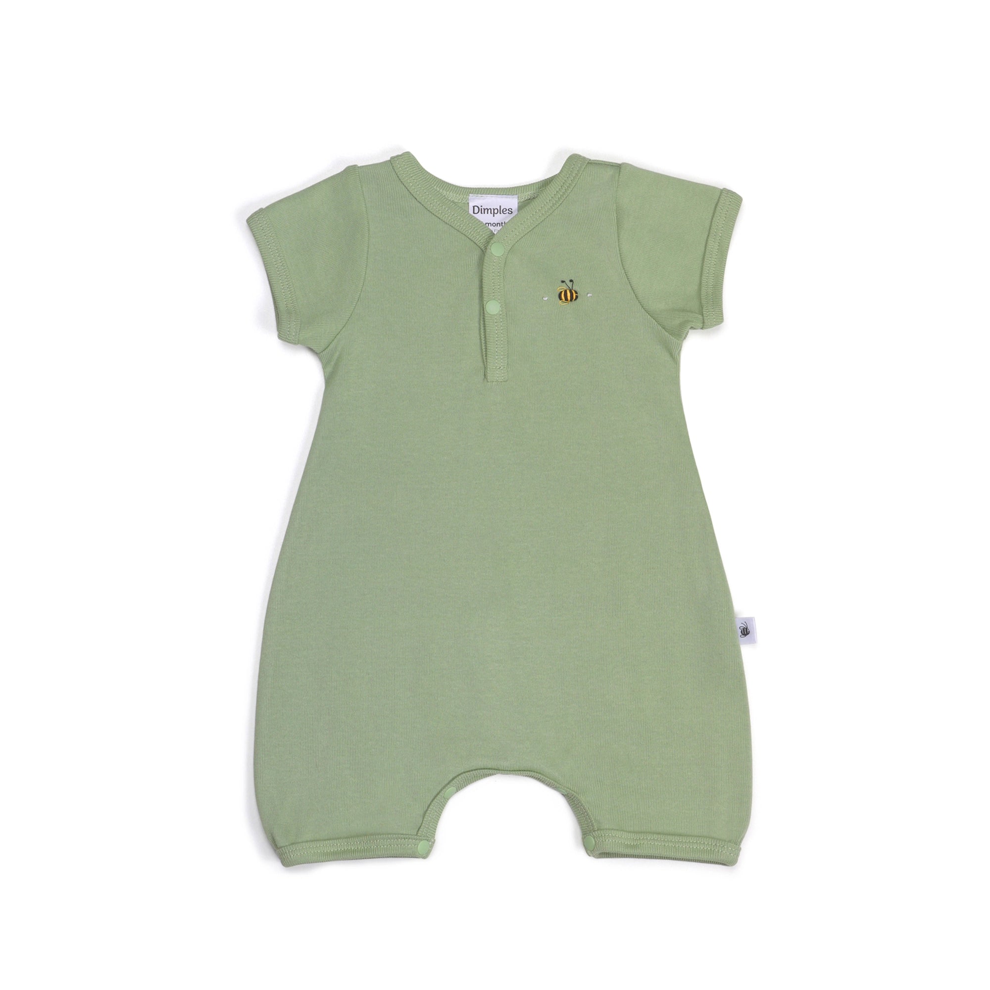 Organic Cotton Romper - Stylish and Comfy - Dimples NZ | Apple Green