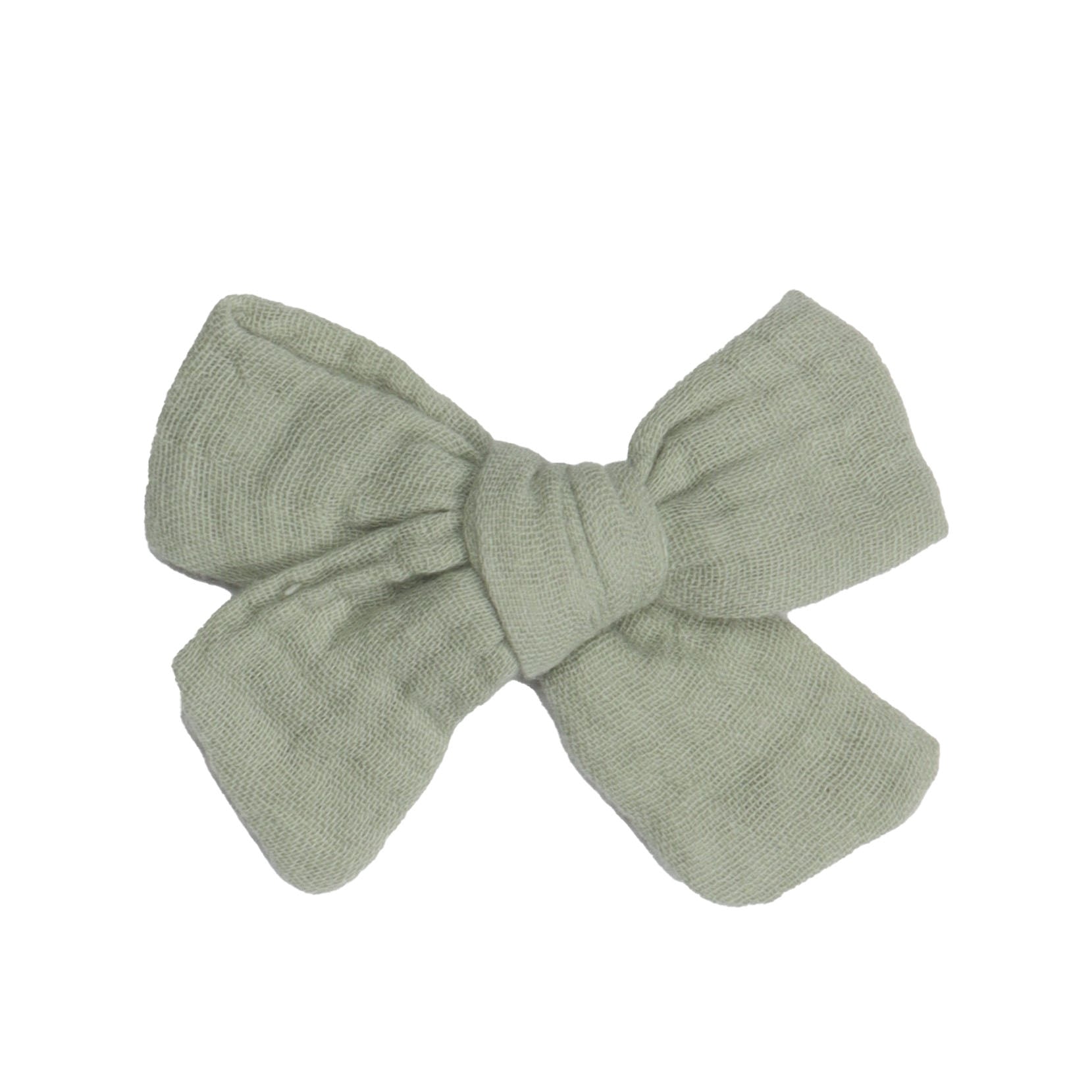 Muslin Tie Bow Clip | Sage – Dimples
