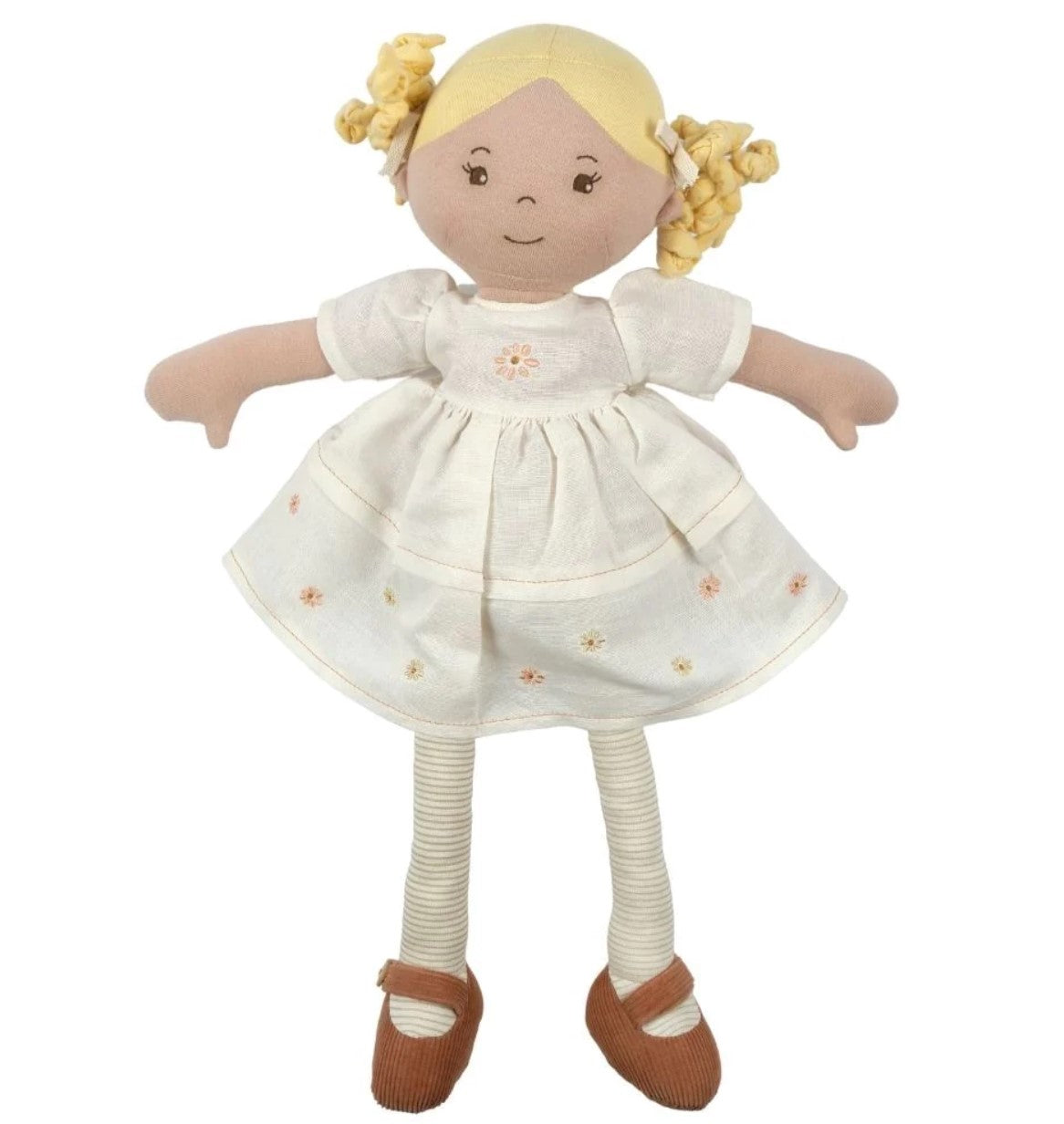 Tikiri Bonikka Priscy Soft Doll | 42cm Linen Rag Doll - Dimples NZ