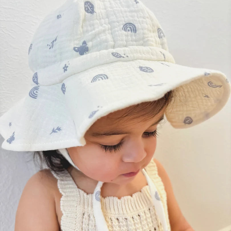 Adorable Organic Cotton Muslin Baby Sun Hat | Over The Dandelions at ...