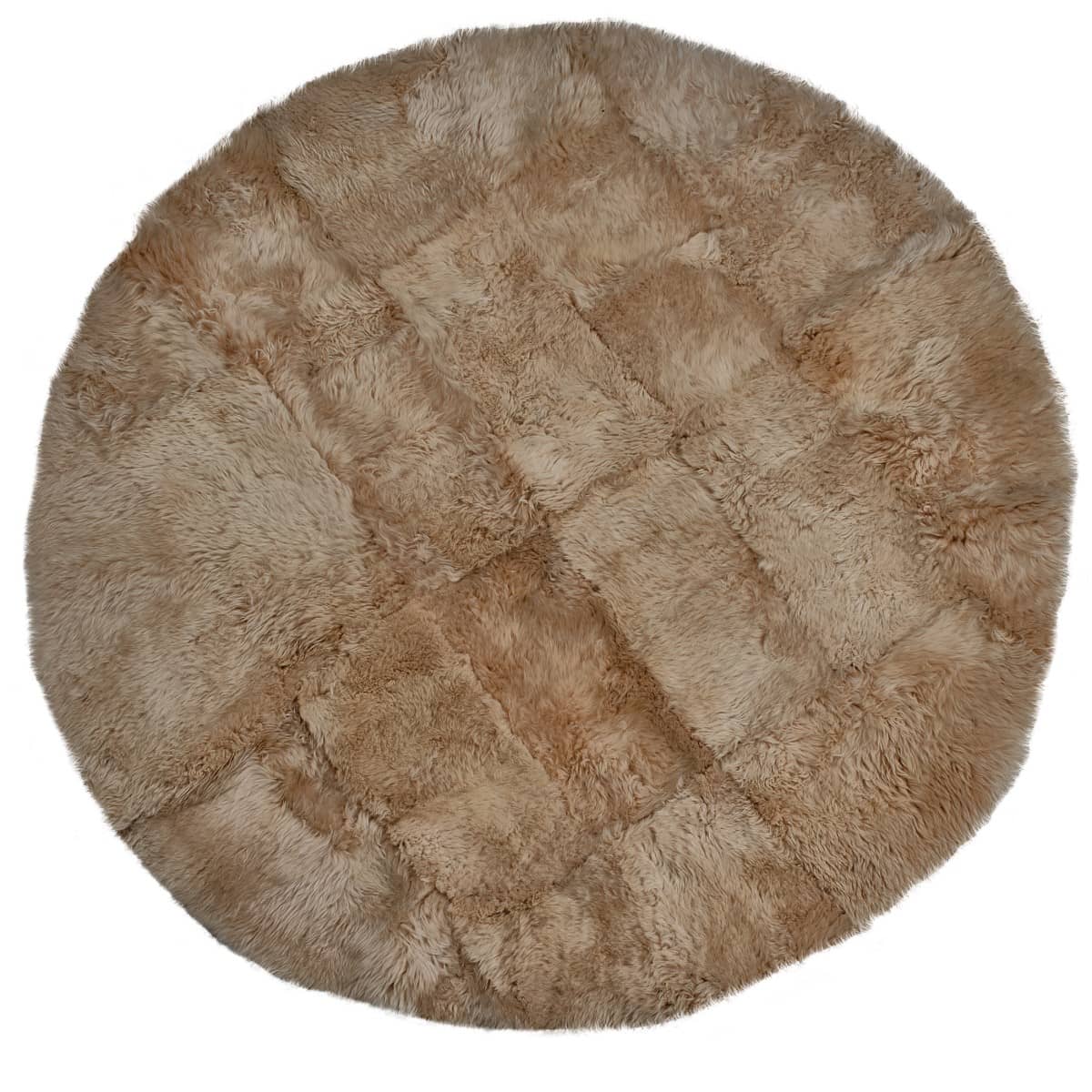 Round Sheepskin Rug - Sand | Classic New Zealand | Sheepskin | Dimples ...