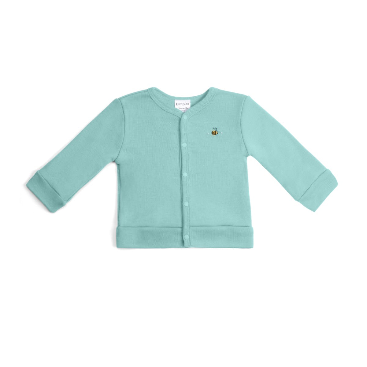 Merino 2ply Cardigan | Dimples by Jane Anne | Teal Bee