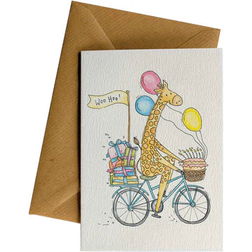 Giraffe Party Bike Card – Dimples