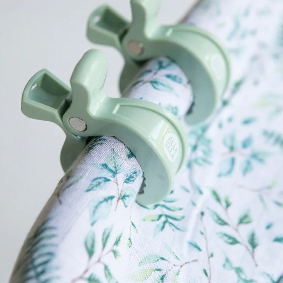 Pram Pegs 2pk - Sage | All4Ella Stroller Clips | Dimples NZ | Sage