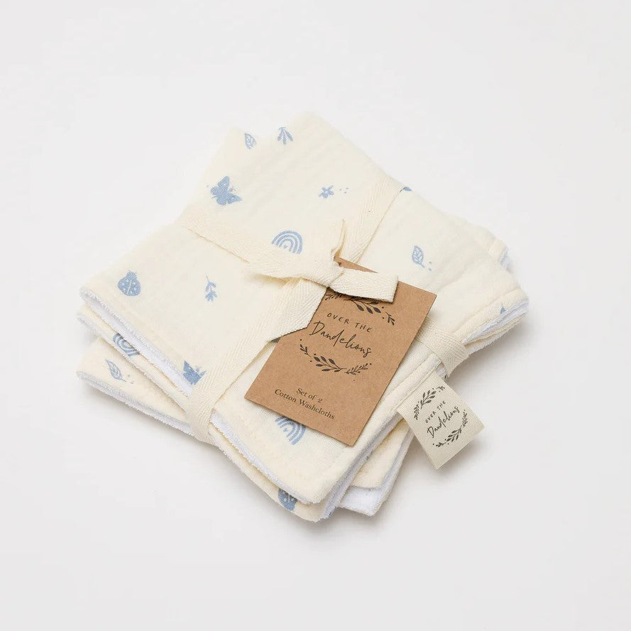 Muslin Washcloth set of 2 | Over the Dandelion | Dimples NZ | Enchanted ...